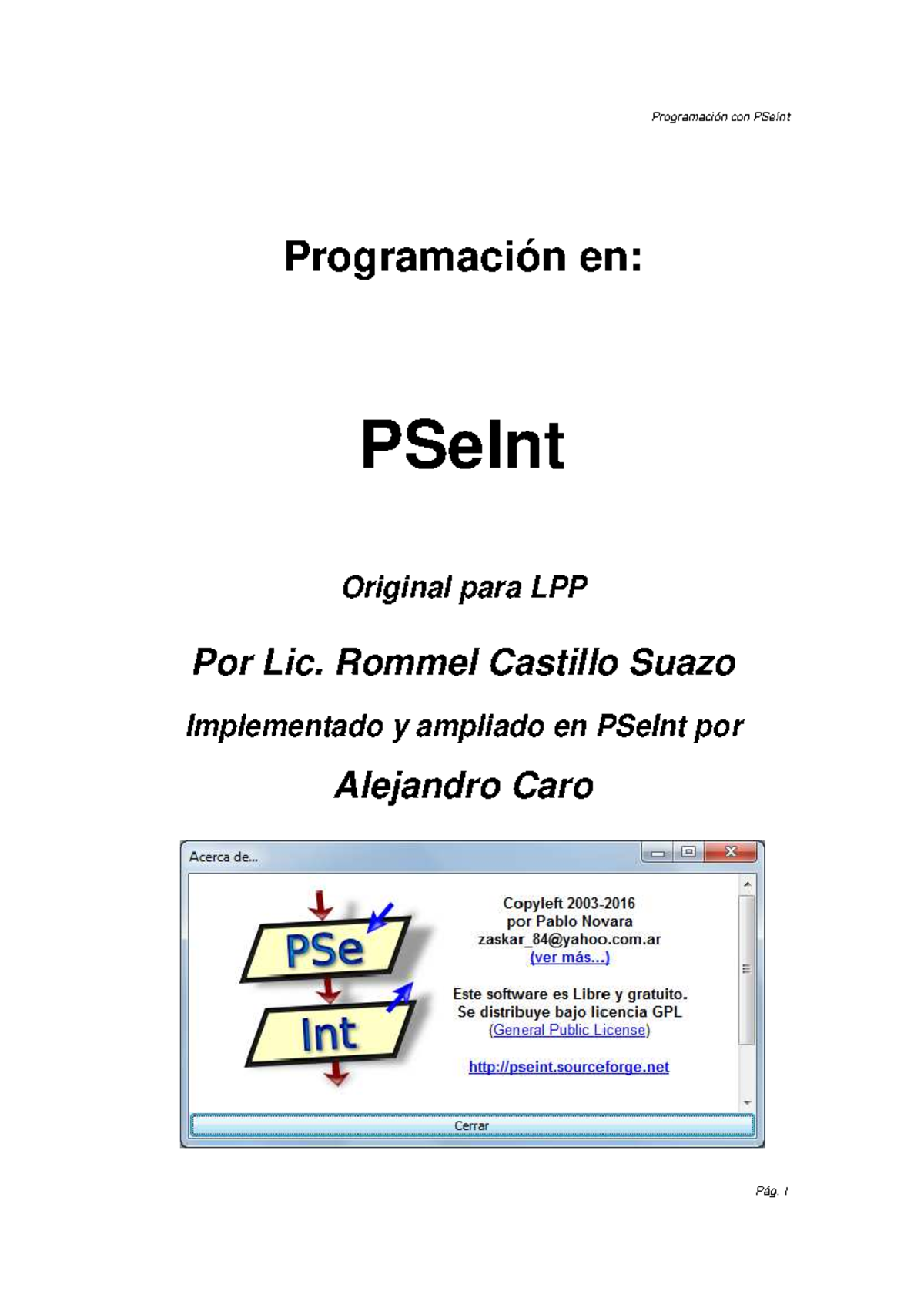Manual pseint - Programación en: PSeInt Original para LPP Por Lic. Rommel Castillo Suazo - Studocu
