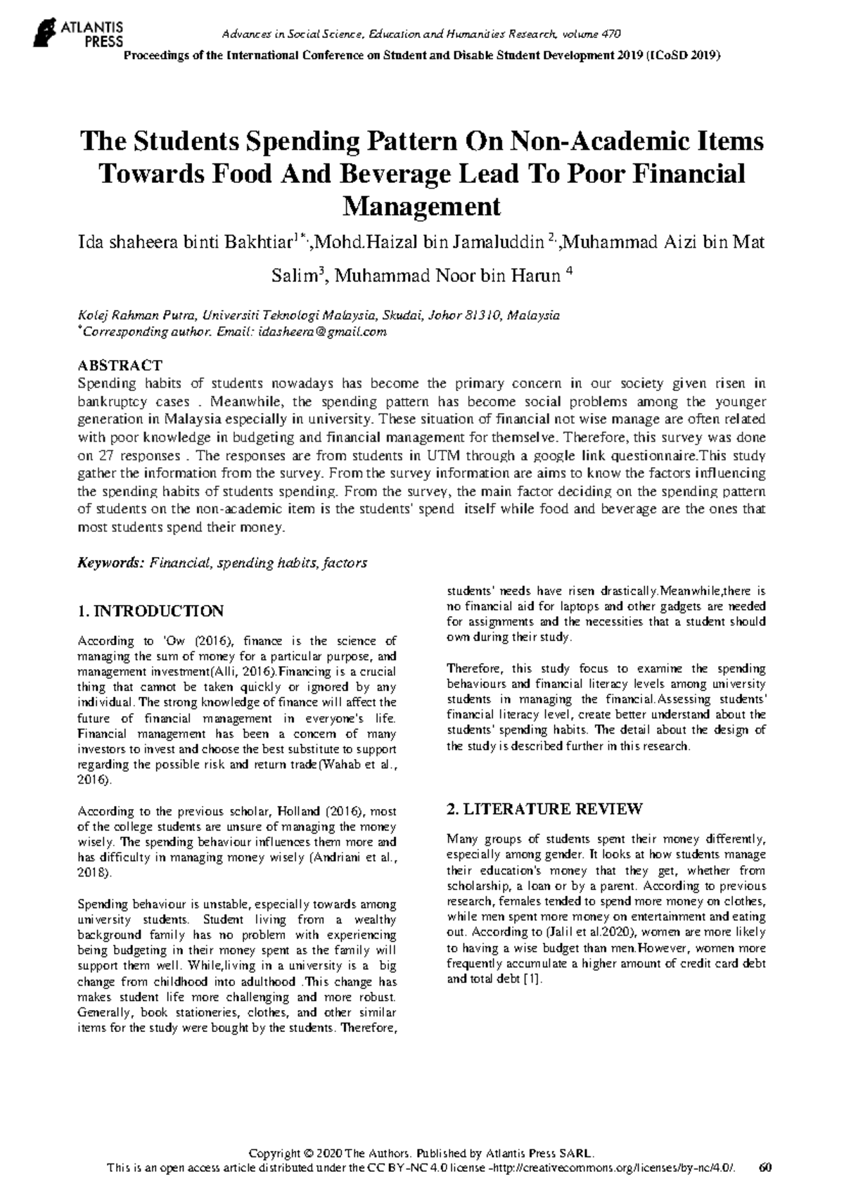 The Students Spending Pattern On Non Aca - The Students Spending ...