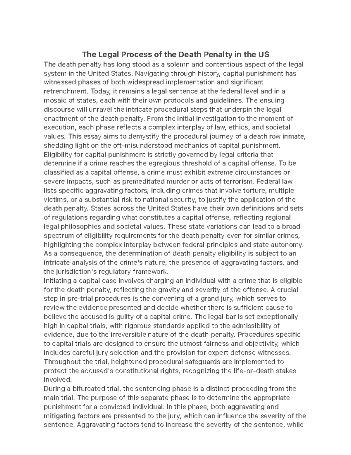 The Legal Process of the Death Penalty in the US - Navigating through ...