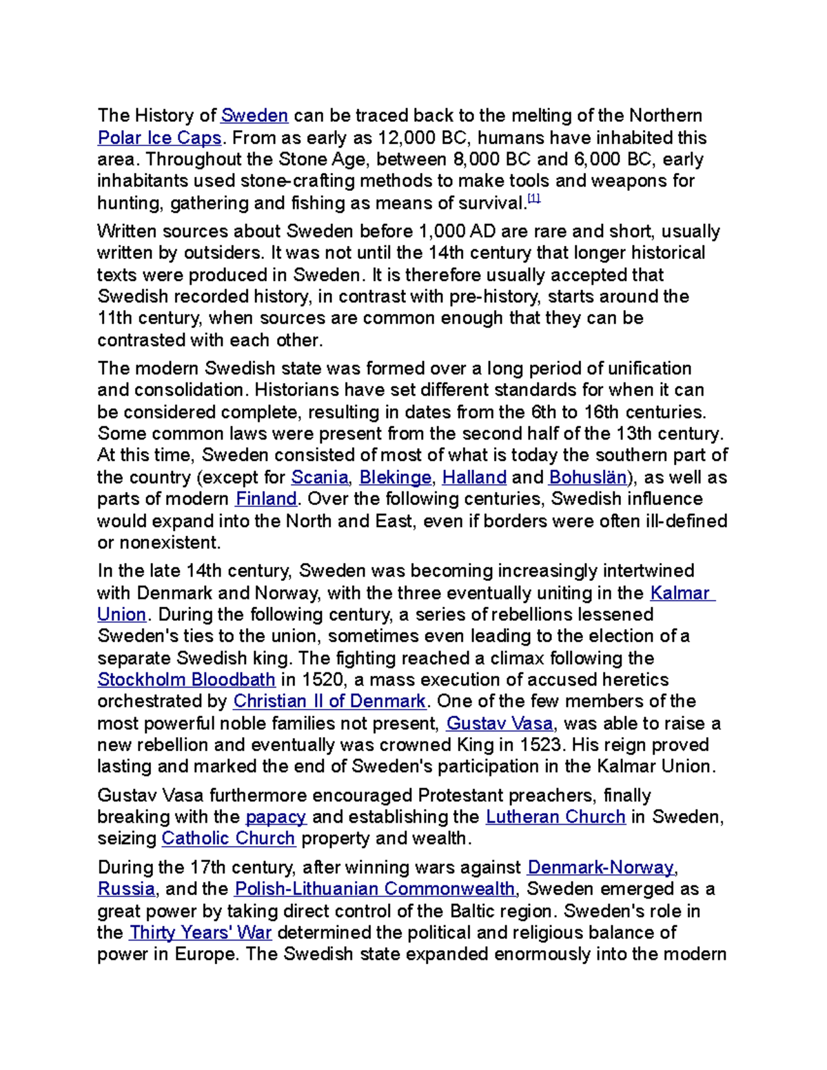 History of Sweden - From as early as 12,000 BC, humans have inhabited ...