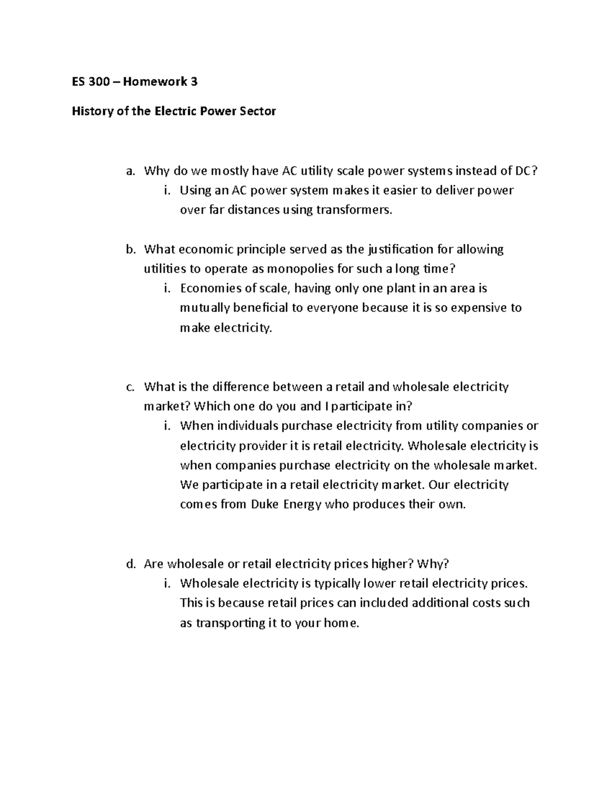 HW3 - History of the electric power sector - ES 300 – Homework 3 ...