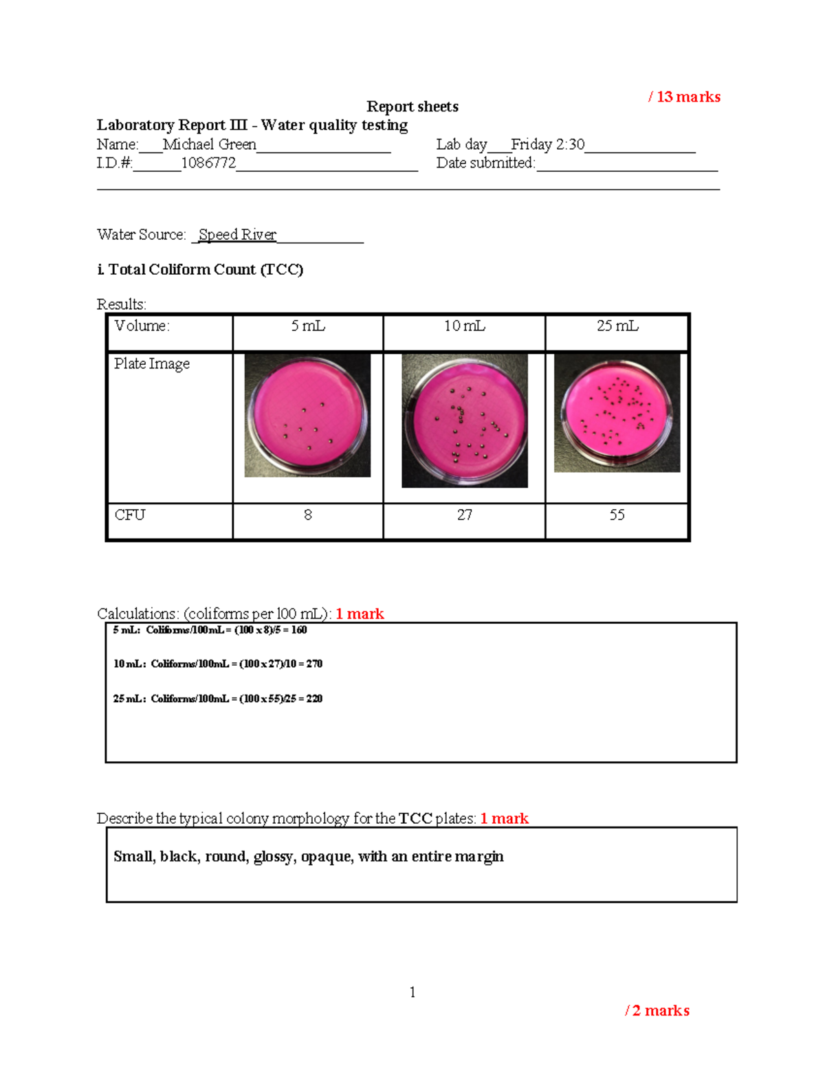 Lab Report 3 MICR2430 W21 - 1 Report sheets Laboratory Report III ...