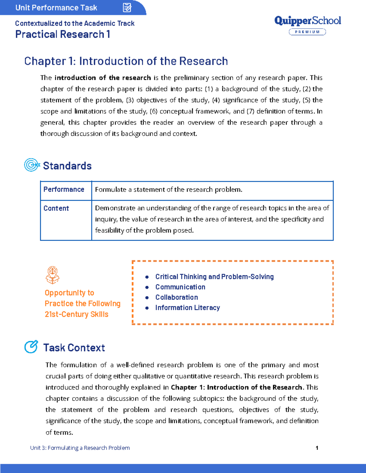 Final (UPT) PR1 11 12 Unit 3 Formulating Research Problem - Practical ...