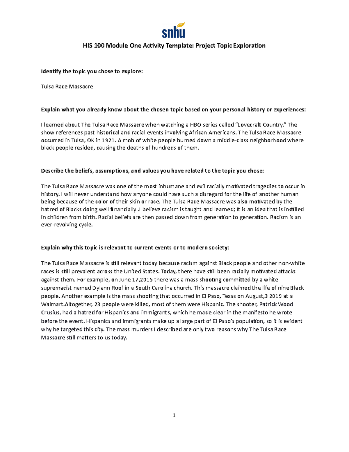 History 100 Module One Template Christina Butler - HIS 100 Module One ...