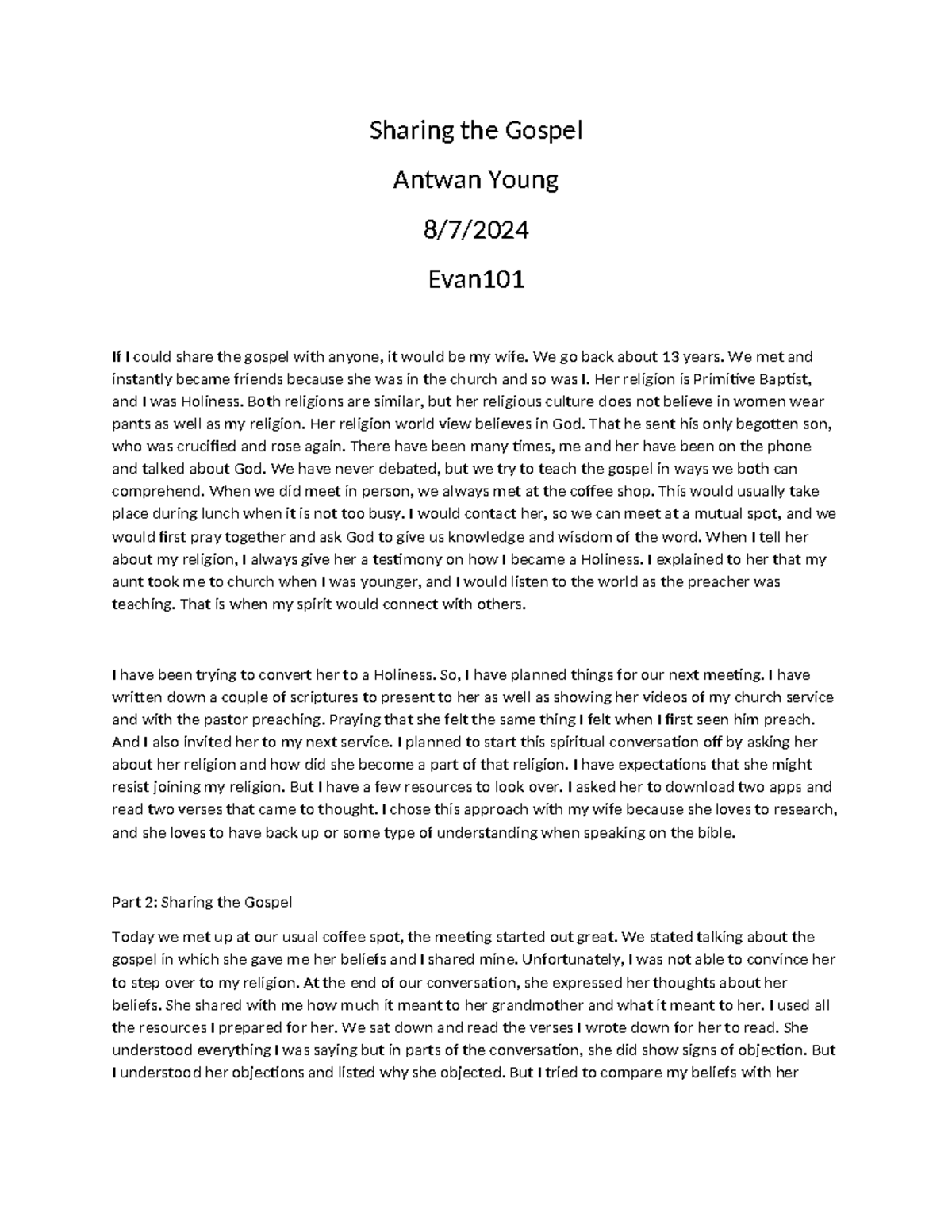 Sharing the Gospel - this was a greqat paper - Sharing the Gospel ...