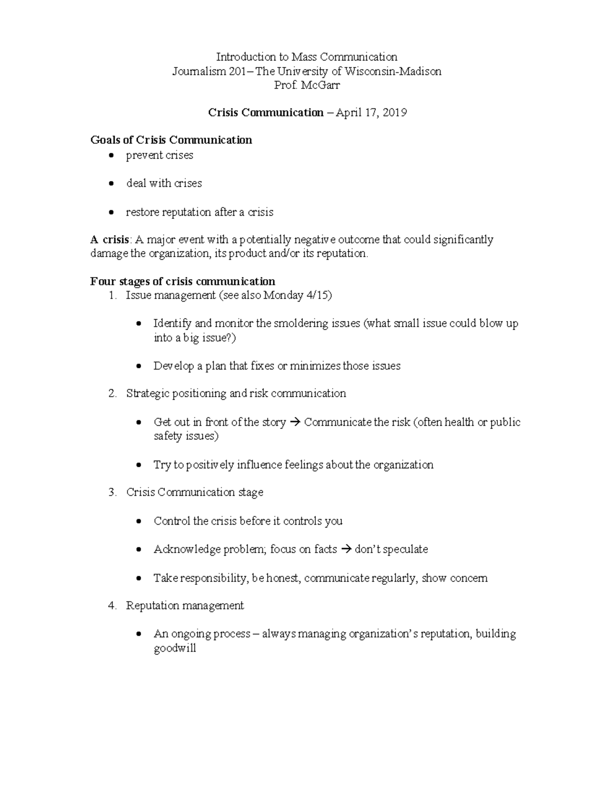 Handout 2019 04 17 - Introduction to Mass Communication Journalism 201 ...