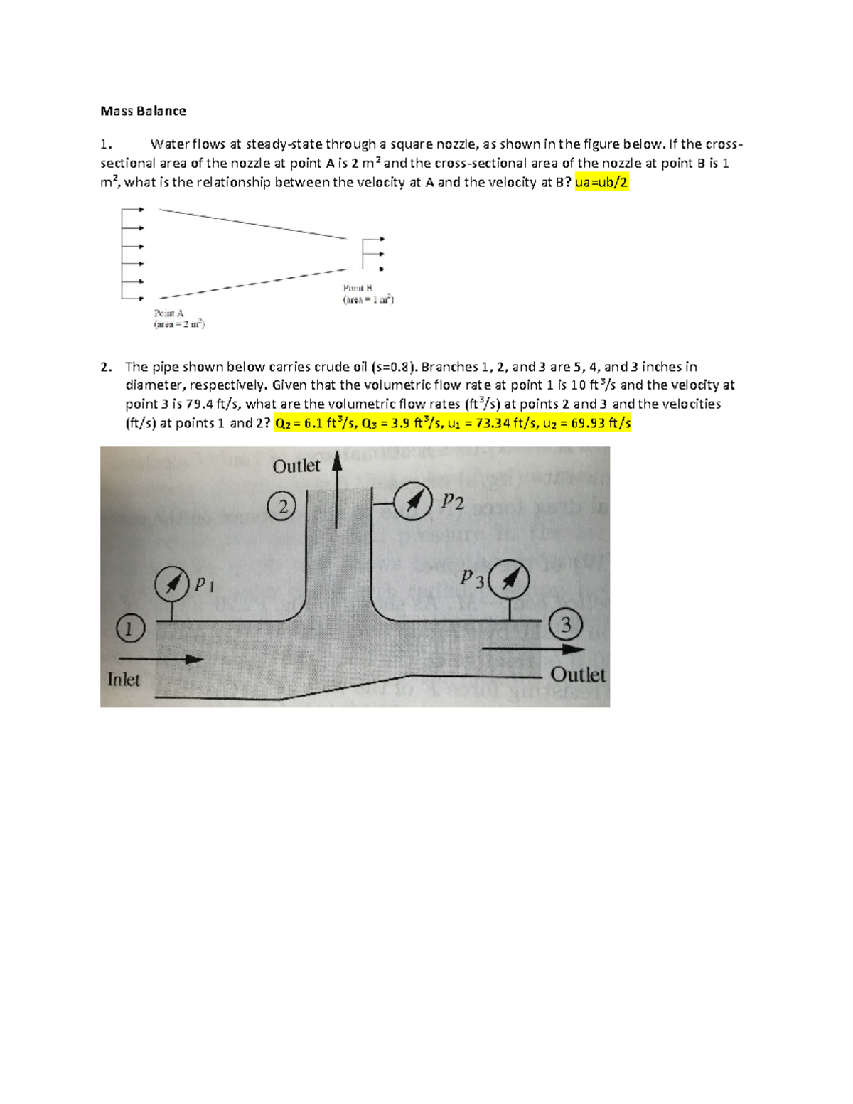 6-Mass Balance - Mass Balance 1. - Studocu
