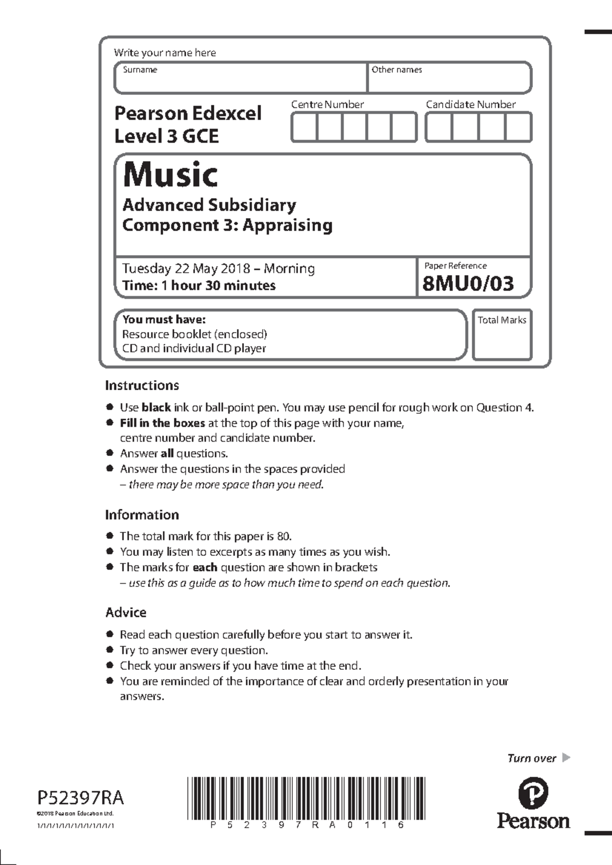 8MU0 03 que 2018 0523 - hbjm - Centre Number Candidate Number Write ...