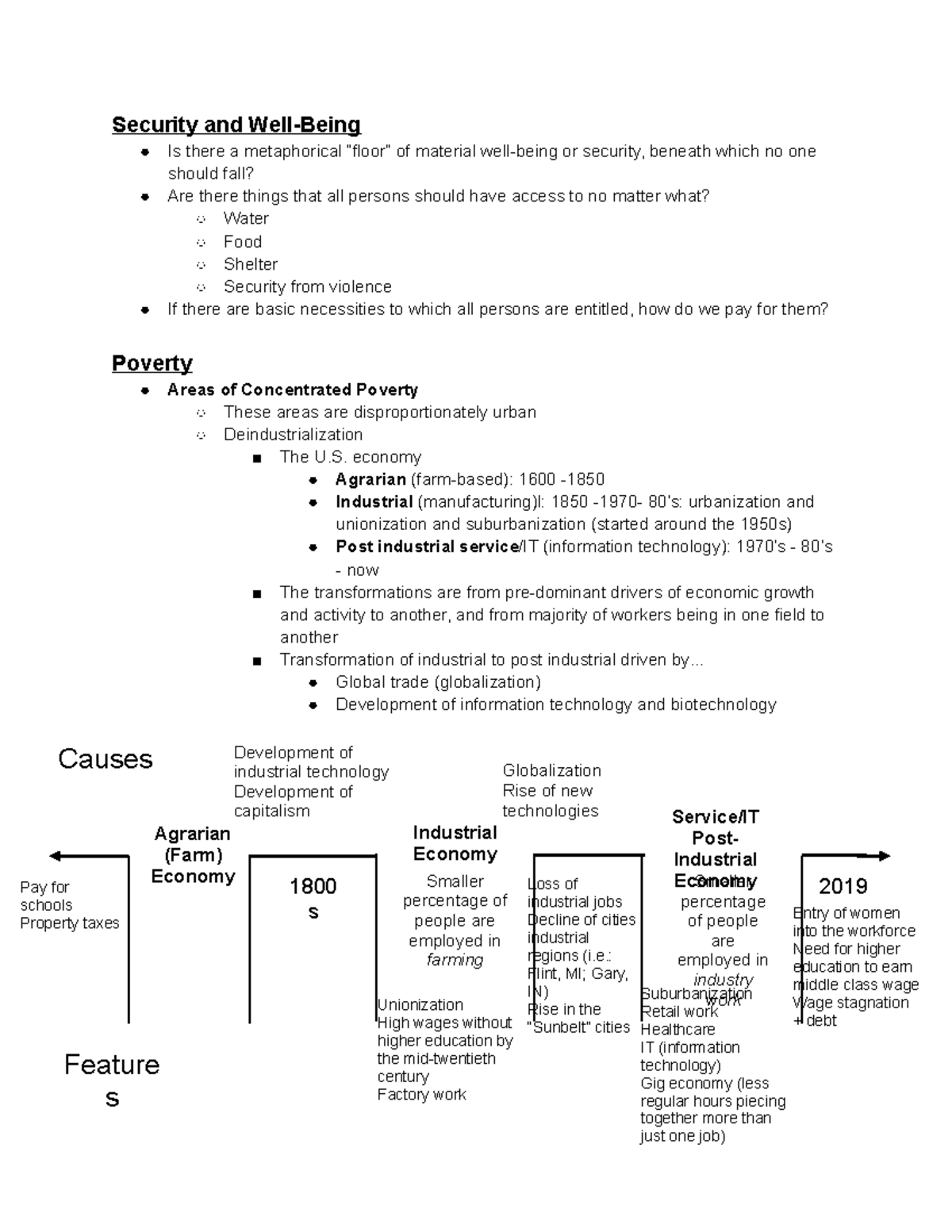 Quiz 3 Notes - Security and Well-Being Is there a metaphorical “floor ...