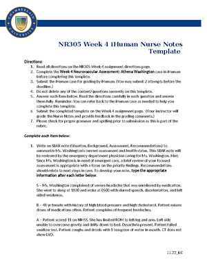 Week6 NR305 Anna Sink i Human Virtual Patient Encounter Worksheet Template v2 - NR305 Week 6 ...