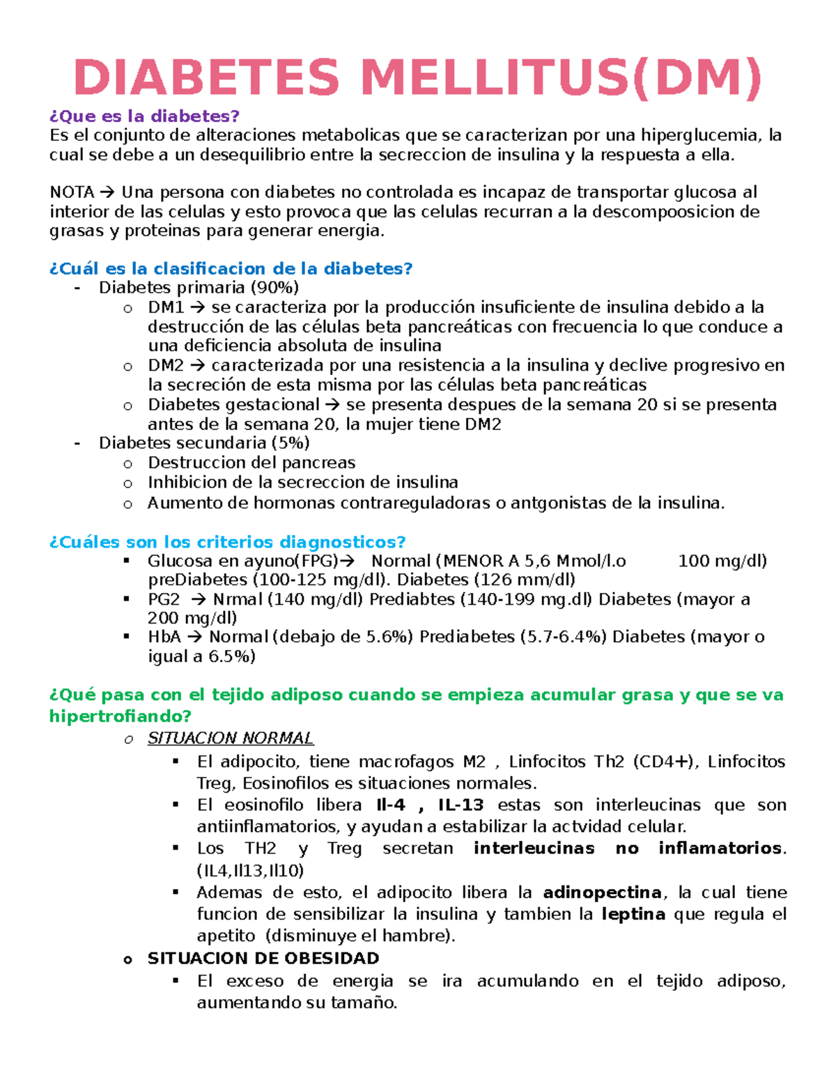 Diabetes Mellitus - Cuesitonario de DM del porth - DIABETES MELLITUS(DM ...