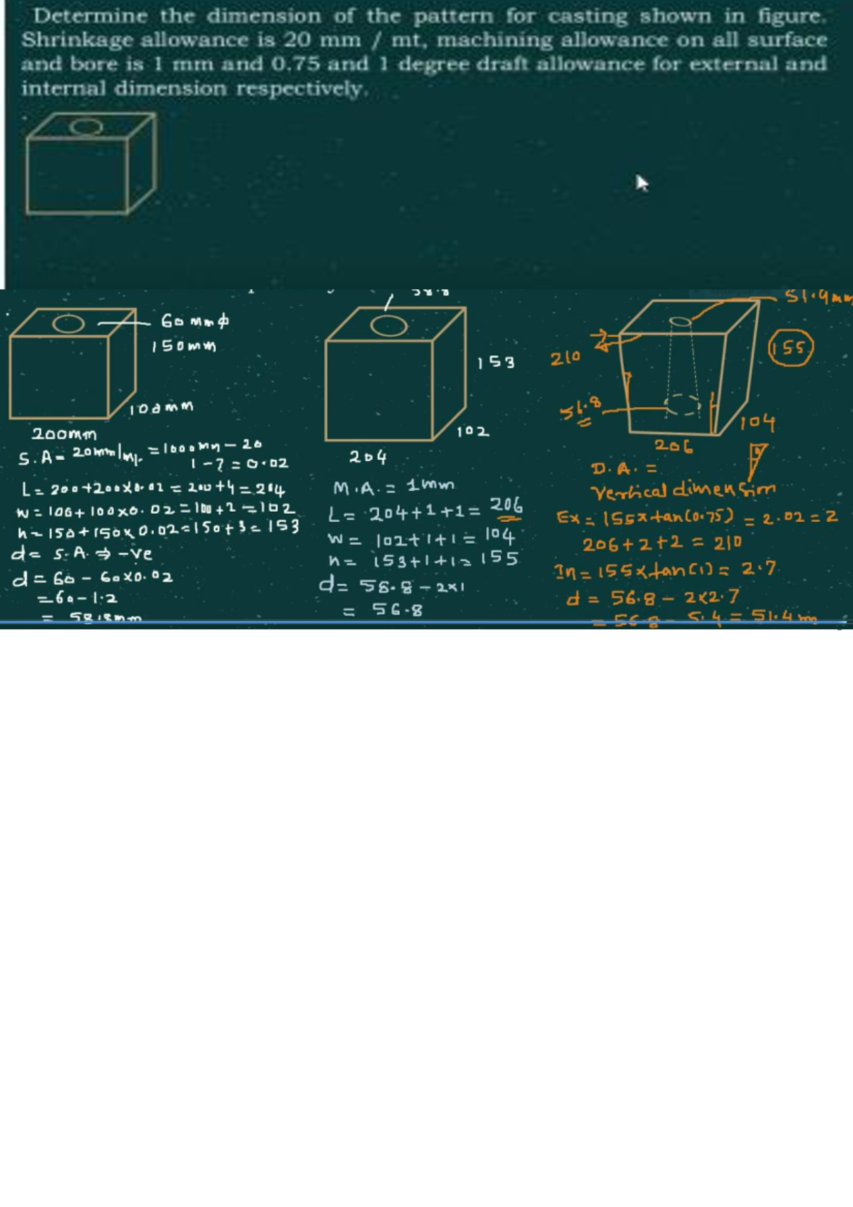MP13 - Notes - 1 casting shown in Fig. 3(a) is to be made in plain ...
