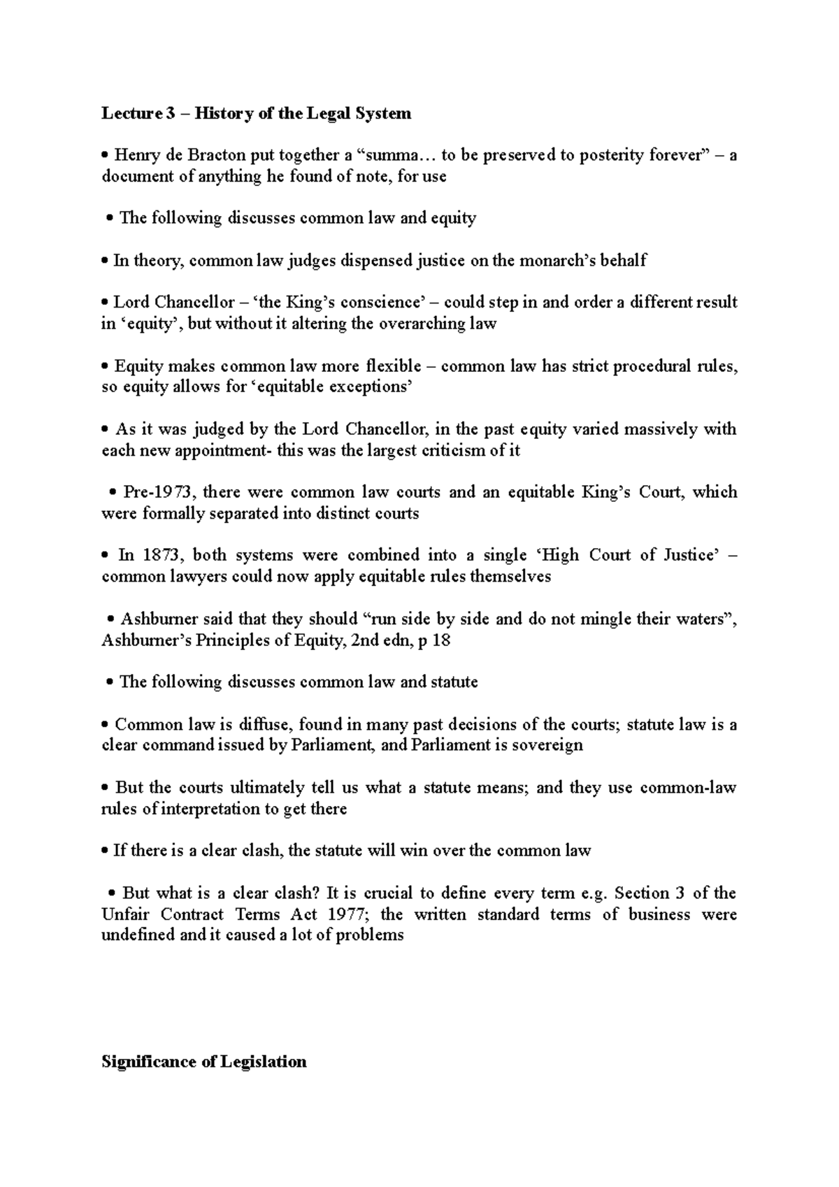 Lecture 3 - History of the Legal System - Lecture 3 – History of the ...