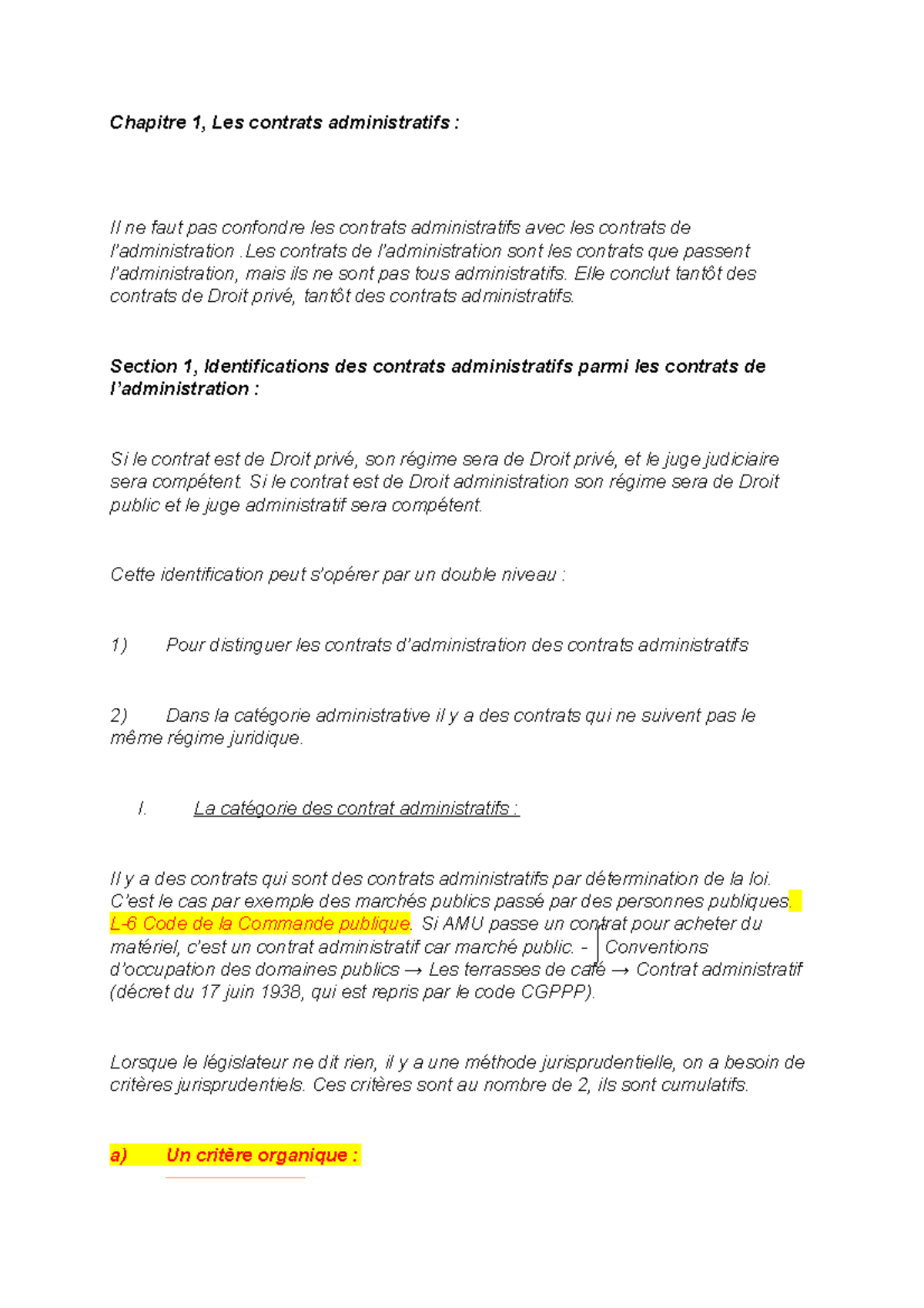Chapitre 1 les contrats administratifs - Chapitre 1, Les contrats ...