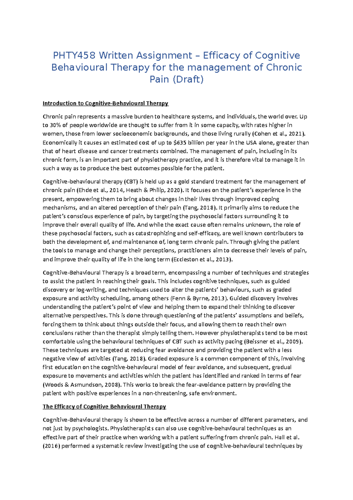 PHTY458 Written Assignment Draft - PHYS 221 - CSUSB - Studocu
