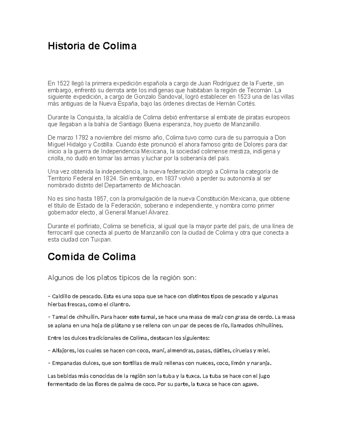 Colima, tierra de habitantes extraordinarios - Historia de Colima En ...