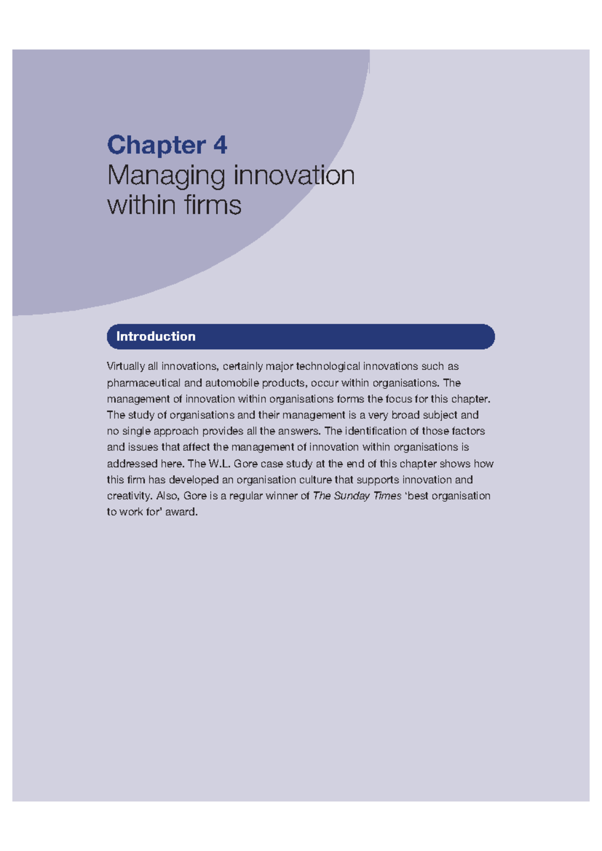 4. Chapter 4 – Trott - Chapter 4 Managing innovation within firms ...