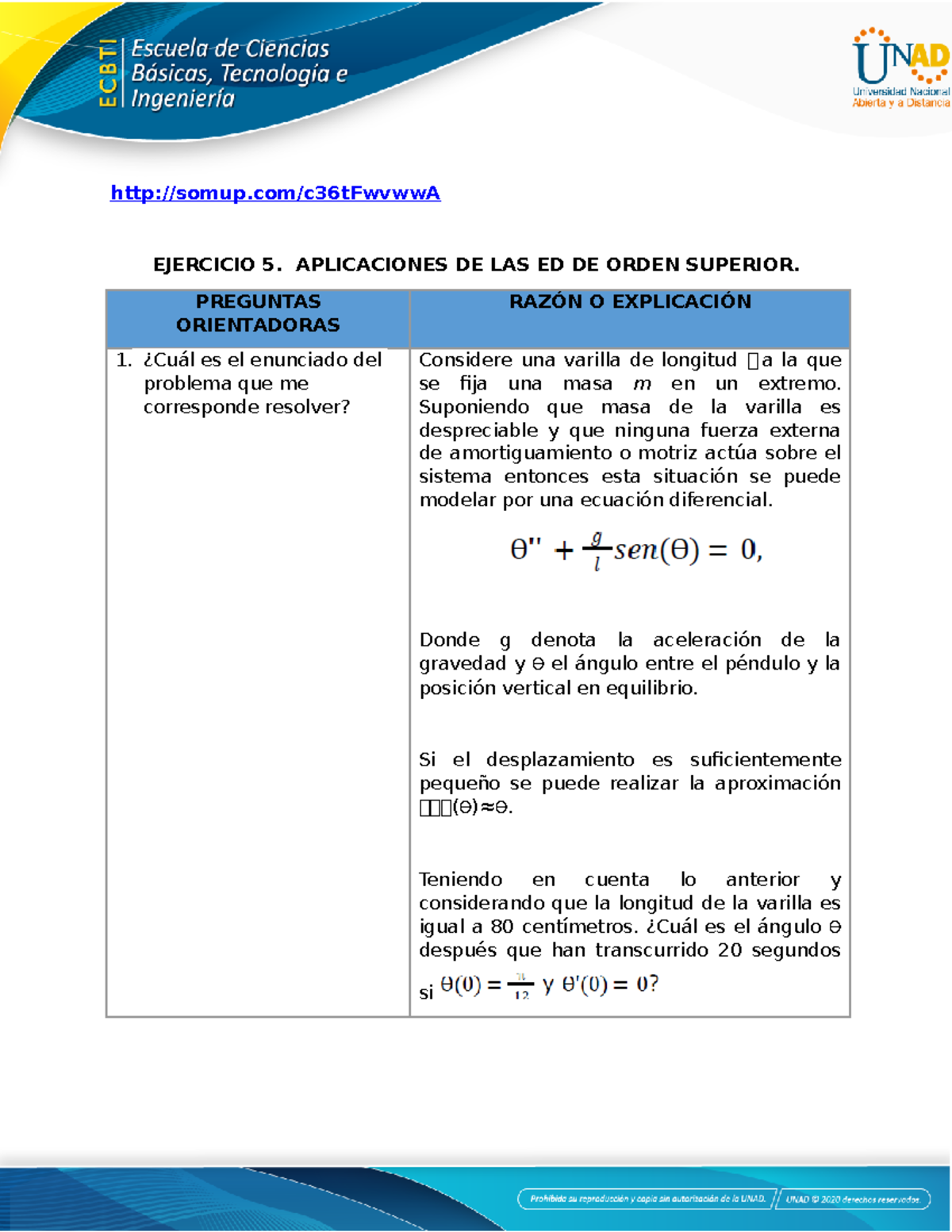 Ejercicio 5A - muy buena - somup/c36tFwvwwA EJERCICIO 5. APLICACIONES DE LAS ED DE ORDEN ...