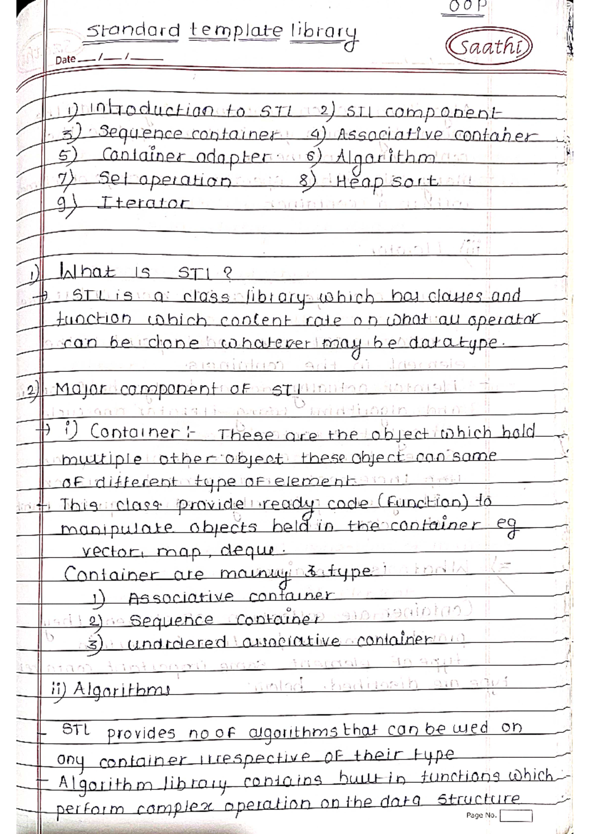 STL - Stl notes - Fundamentals of Data Structure - Studocu
