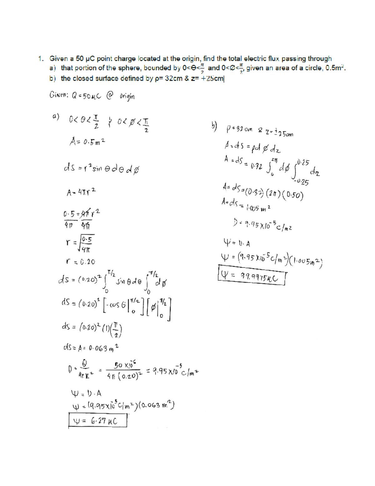Electric Flux Density, Gauss’s Law and Divergence- Problem solving ...