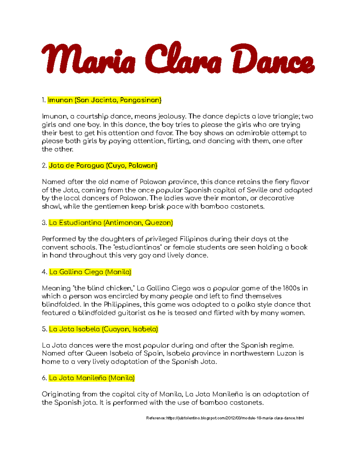 Maria Clara Dance - Mari Clar Danc Imunan (San Jacinto, Pangasinan ...