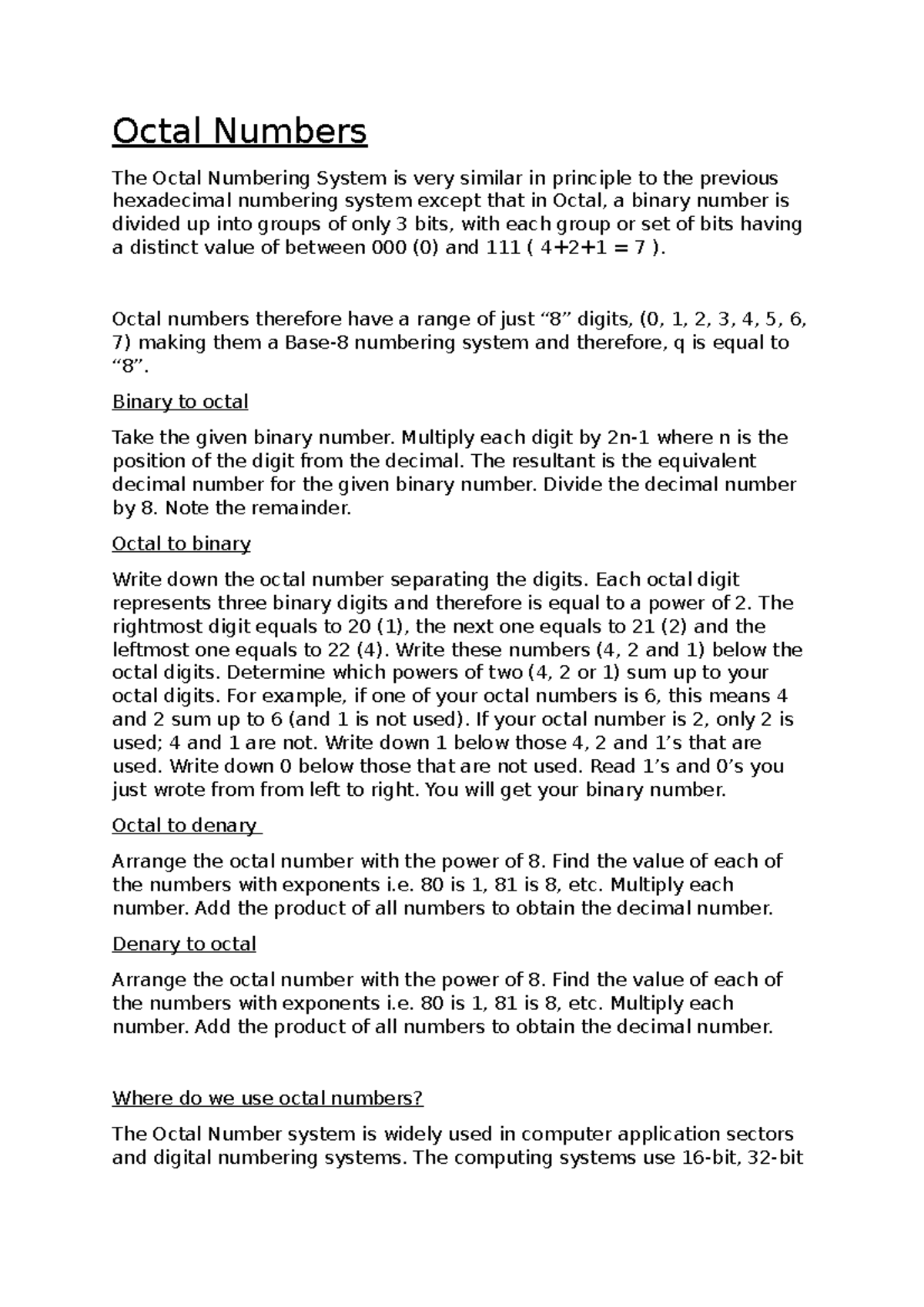Octal Numbers Code For Assignment Octal Numbers The Octal Numbering octal-numbers-code-for-assignment-octal-numbers-the-octal-numbering