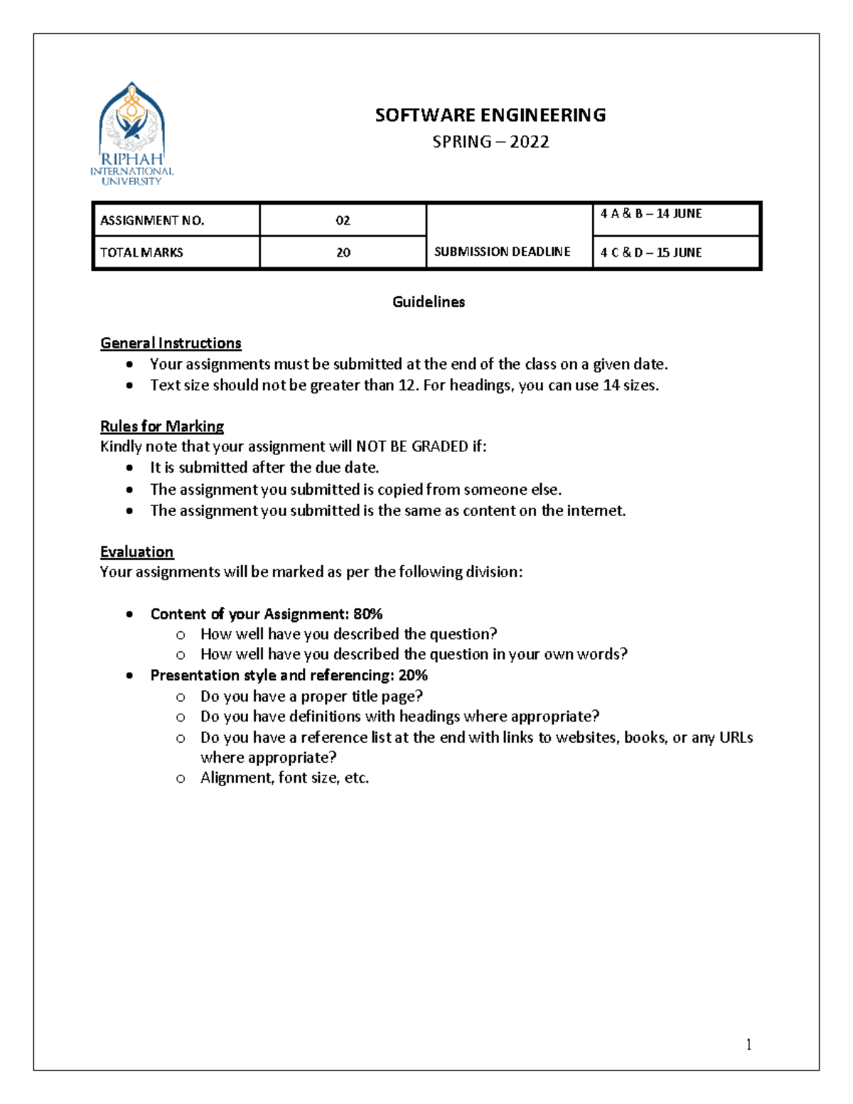 Assignment 2 Assignment 3assignment 3 1 Software Engineering Spring