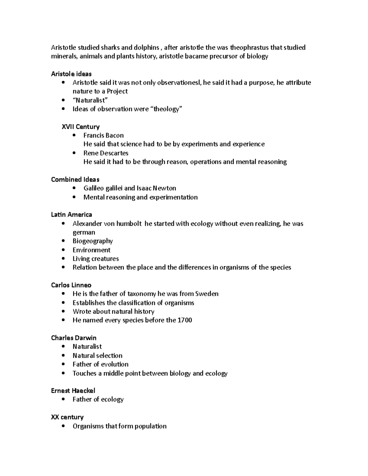 Ecology notes - Aristotle studied sharks and dolphins , after aristotle ...