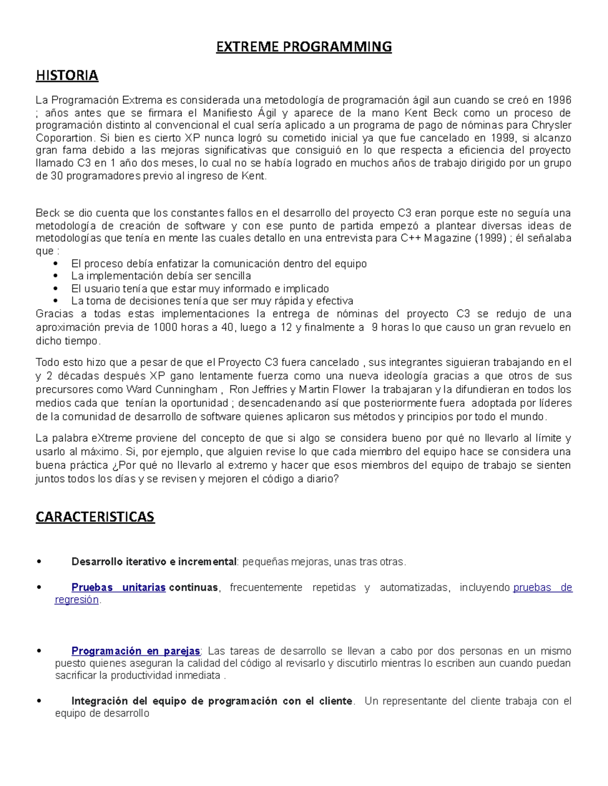 Extreme Programming - Grade: 20 - EXTREME PROGRAMMING HISTORIA La ...
