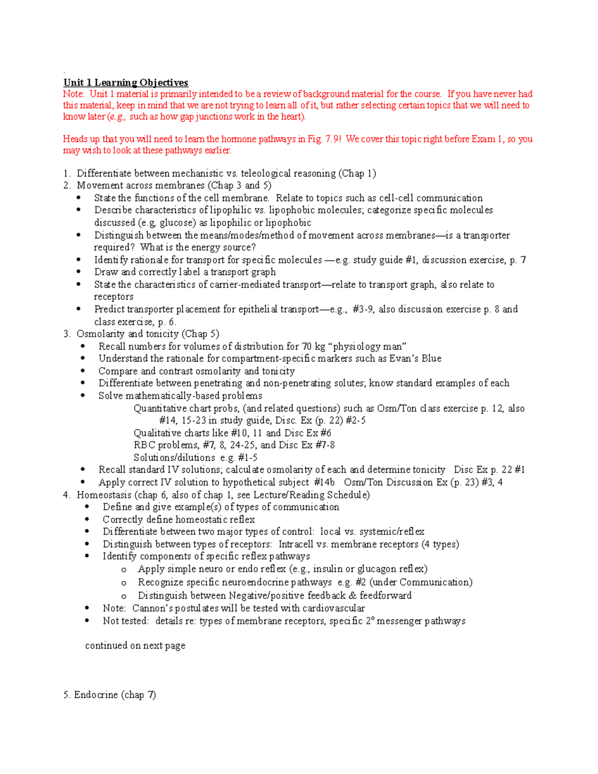 Unit 1 Learning Objectives 2020 - . Unit 1 Learning Objectives Note ...