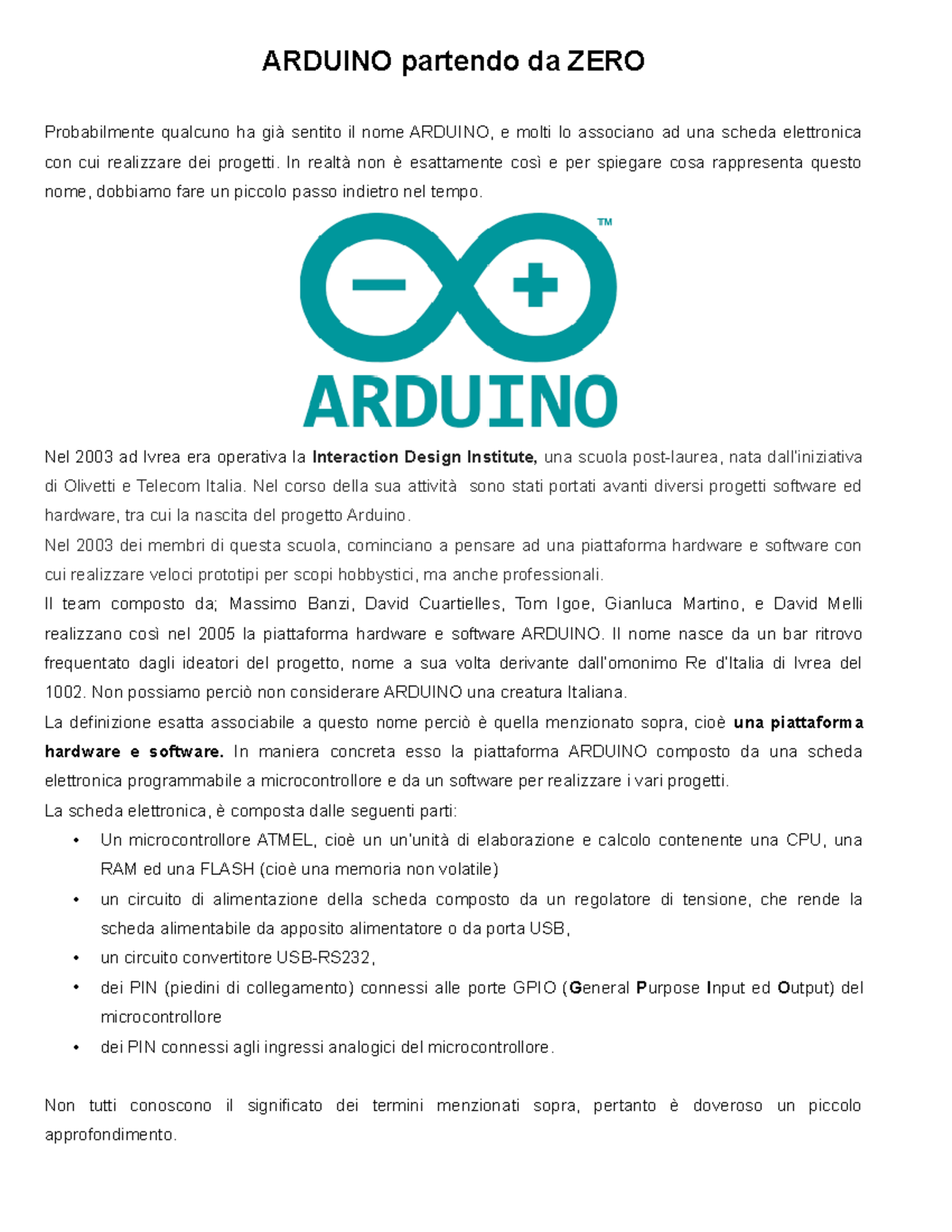 Arduino da zero 1 - ARDUINO partendo da ZERO Probabilmente qualcuno ha già sentito il nome ...
