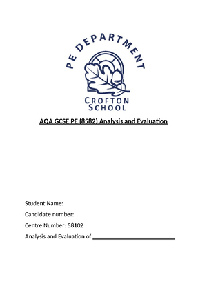 GCSE PE Coursework - My chosen sport is netball. I play the position of ...