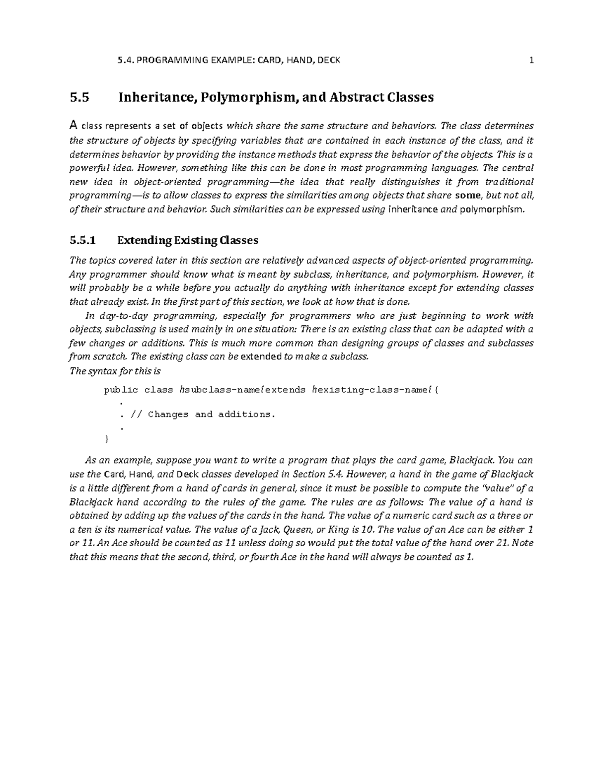 Parameter 8 5 Programming Example Card Hand Deck 1 5 Inheritance 7872