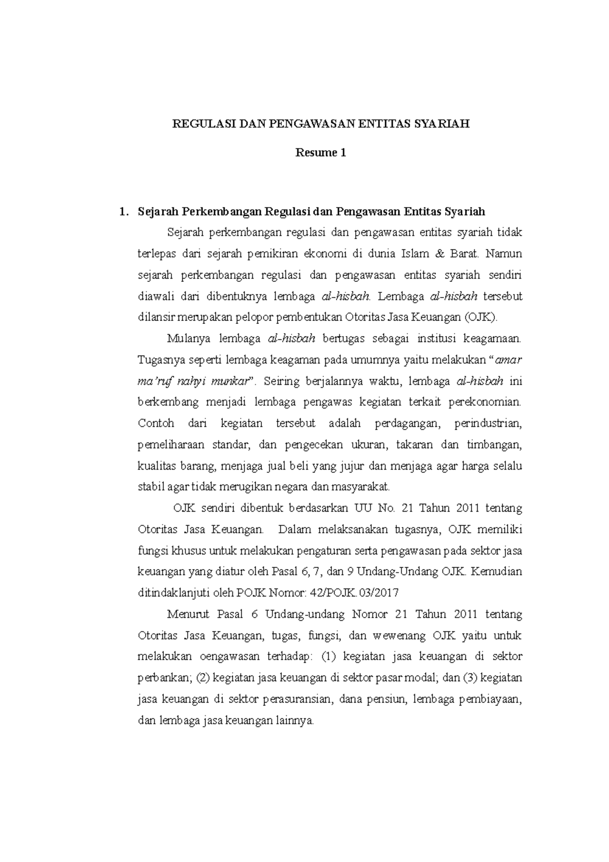 Sejarah Perkembangan, Regulator, Kebijakan Pengaturan, dan Pengawasan ...