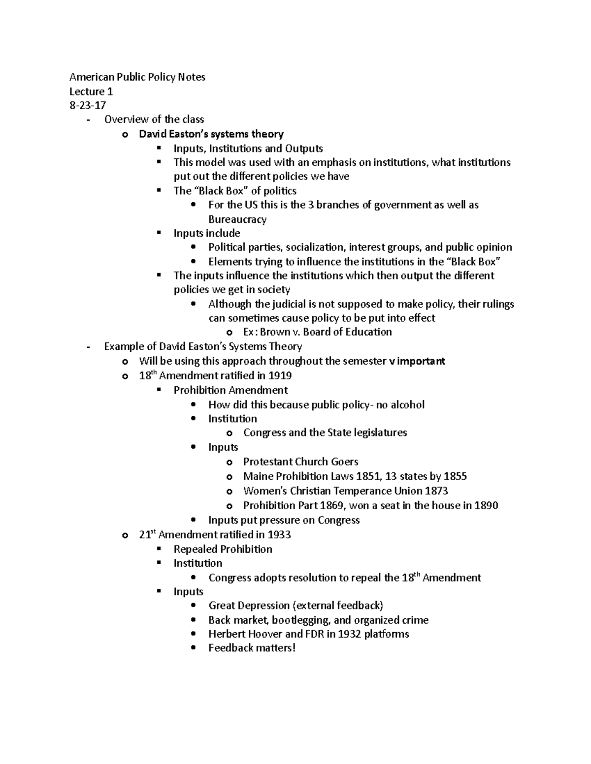 American Public Policy Lecture Notes - Studocu