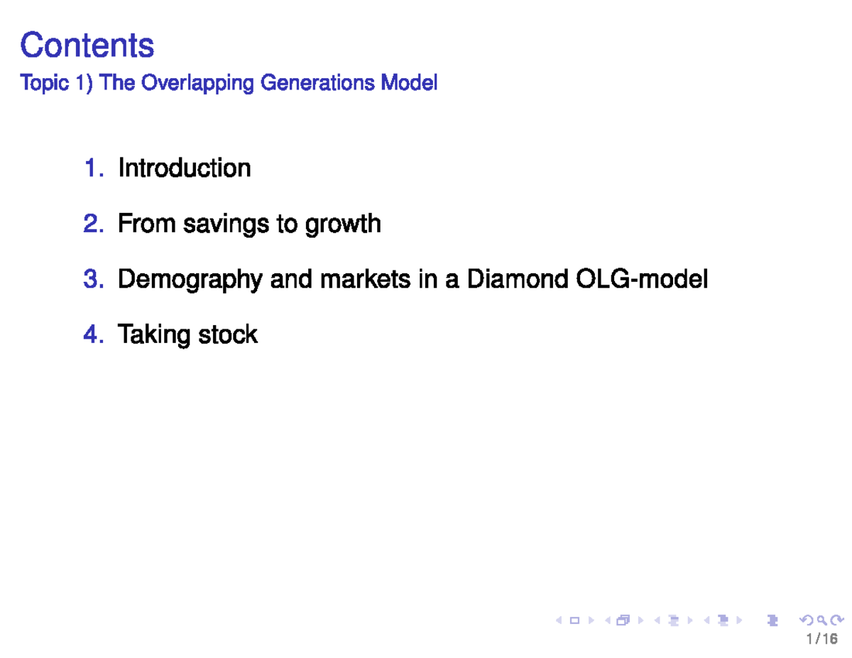 Lecture 1A. The OLG Model (Part 1) - ES30026 - Studocu