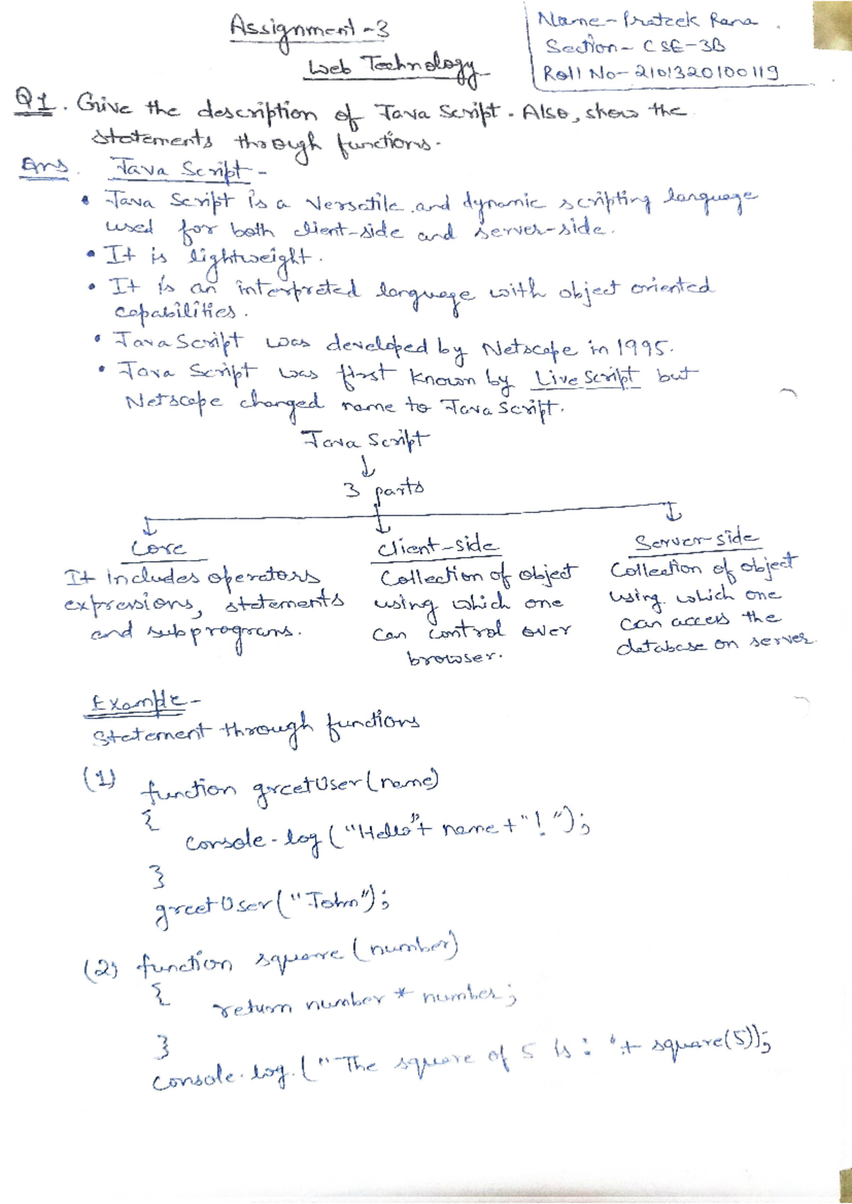 WT Assignment 3-5 - B.Tech - Studocu