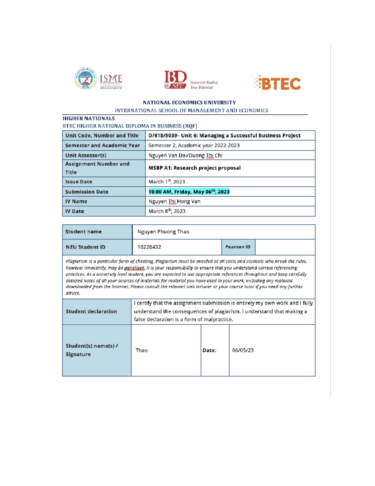 10220432 MSBP A1 - D for this one - Table of Contents About the ...