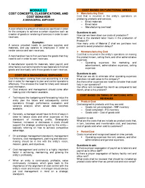 Cost revenue and profit - COST, REVENUE AND PROFIT FUNCTIONS Cost ...