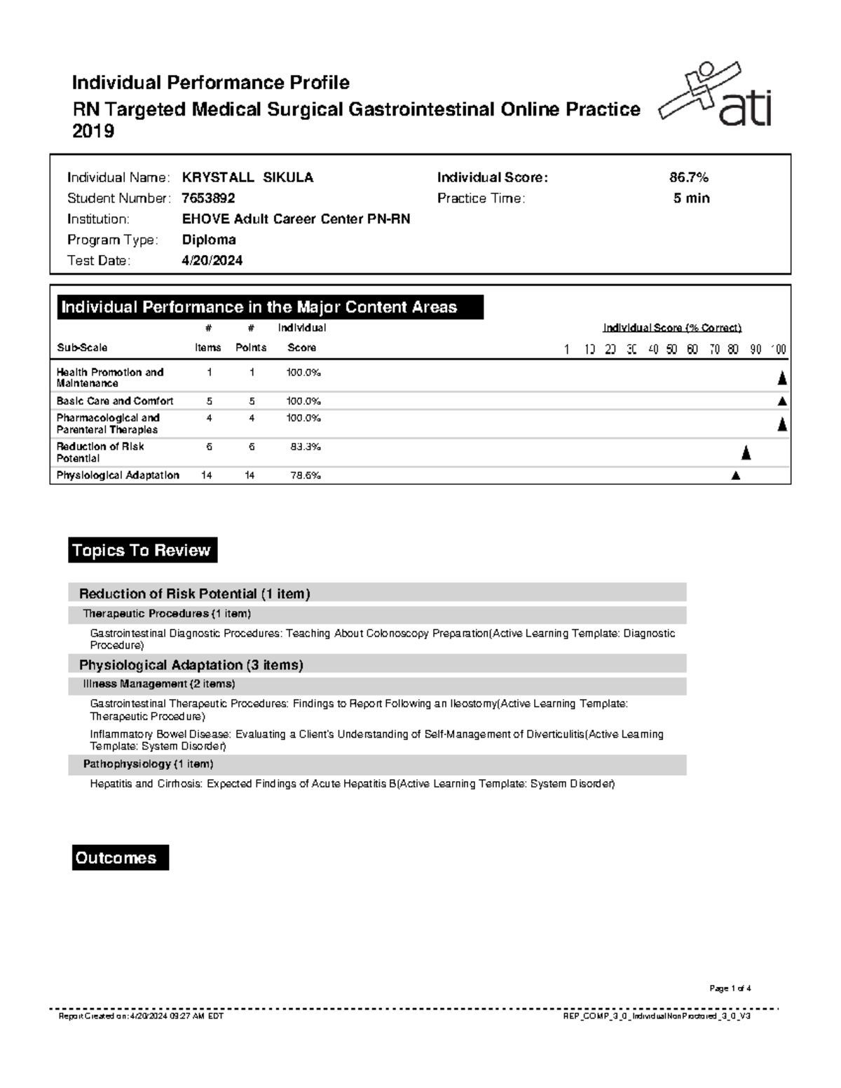 Gastro ATI - Individual Performance Profile RN Targeted Medical ...