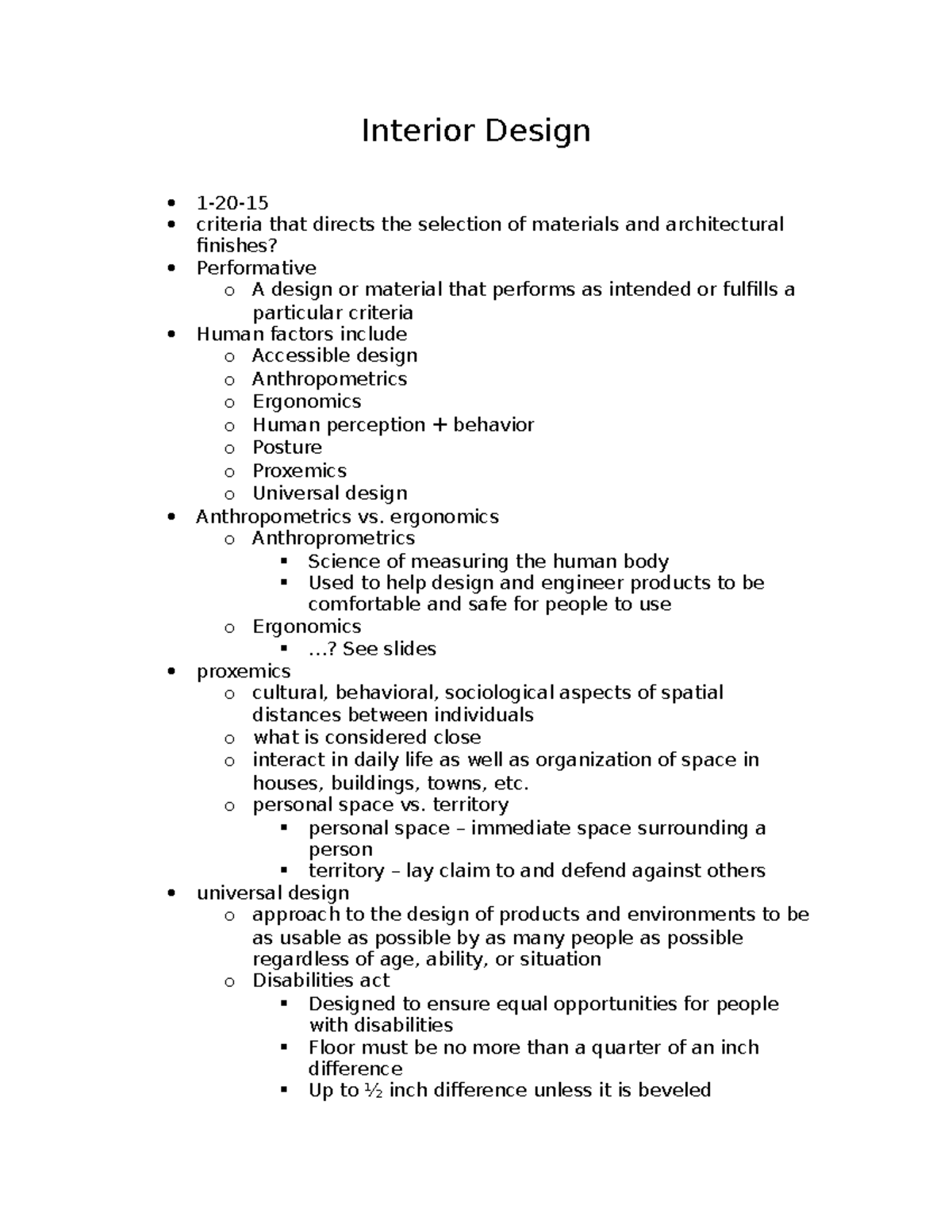 Interior Design slides - Interior Design criteria that directs the ...