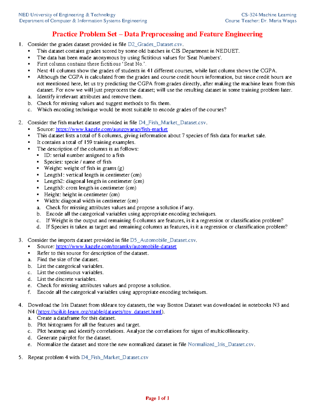 Practice Problem Set 01 - Data Preprocessing and Feature Engineering ...