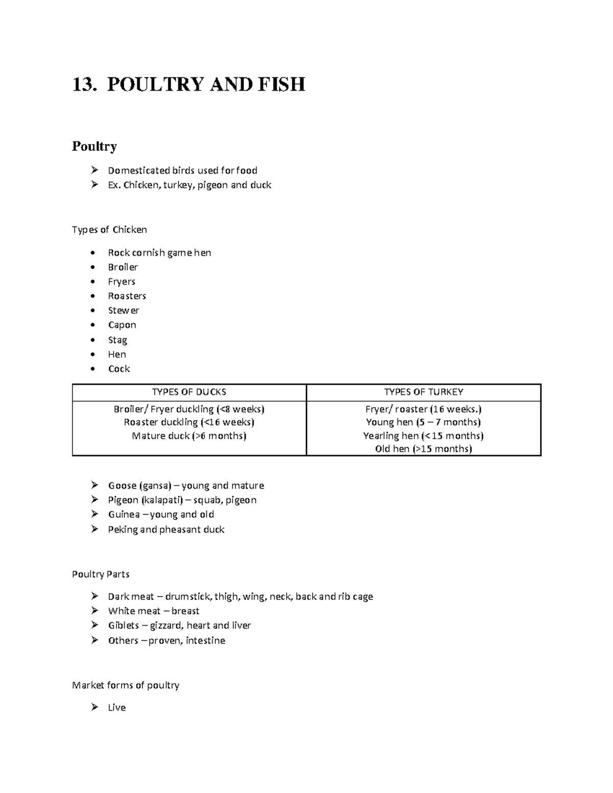 Chapter 14. Poultry AND FISH - 13. POULTRY AND FISH Poultry ...