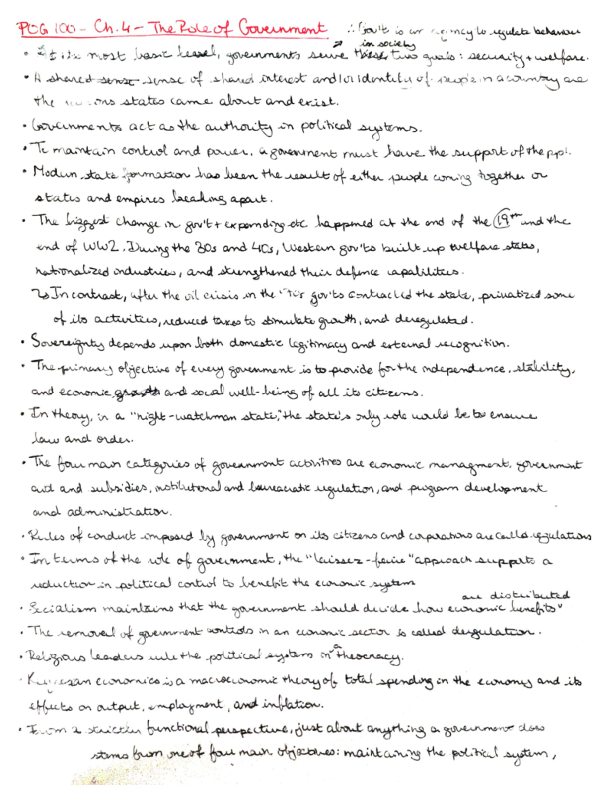POG 100 Chapter 4 Notes - 2 in society POG 100 - Ch- The Role of ...