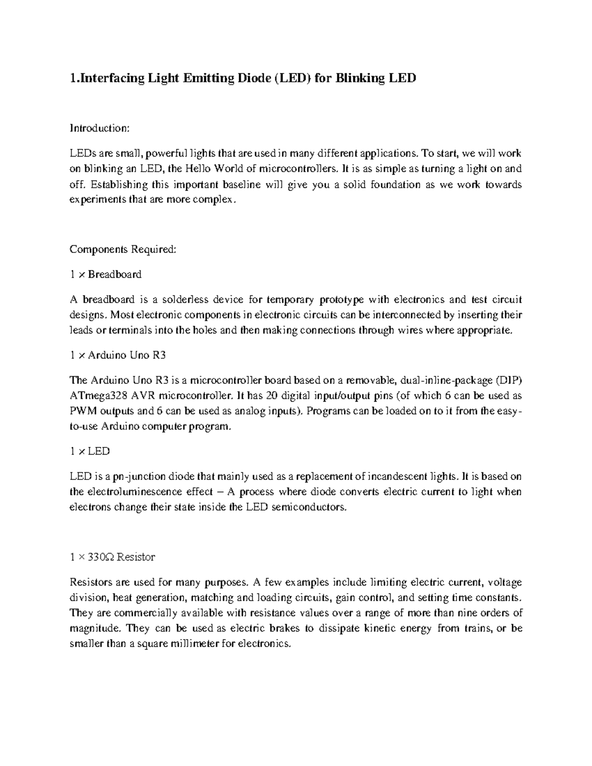 Iot - simple project file - 1 Light Emitting Diode (LED) for Blinking ...