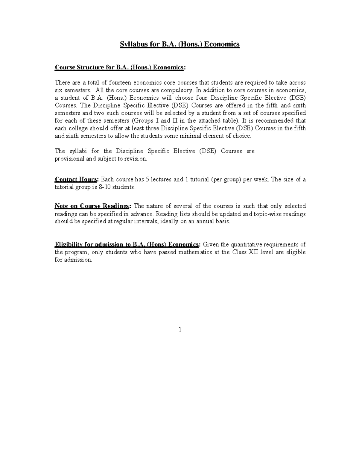 9162672 BA- Hons -Economics- Syllabus for B. (Hons.) Economics Course ...
