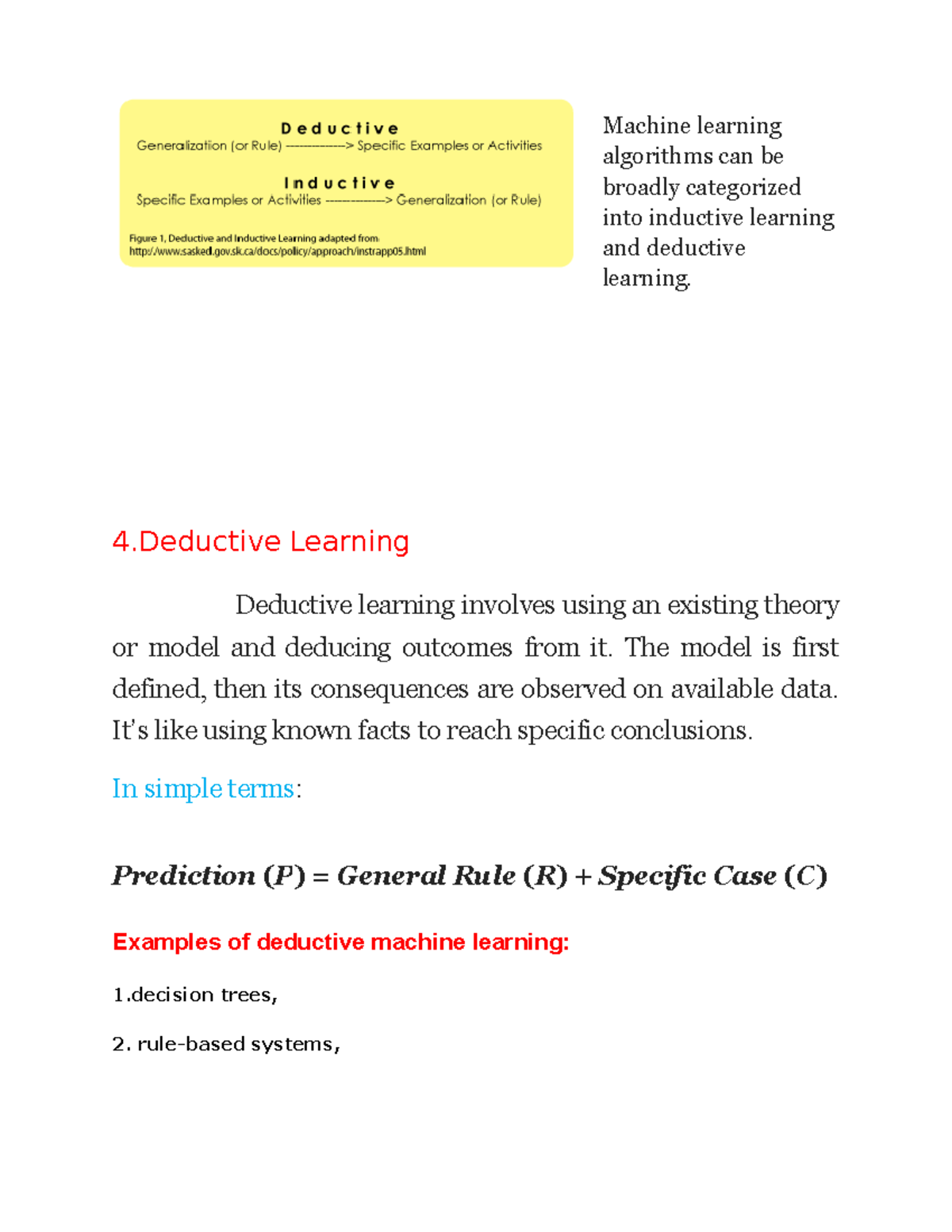 5.b.inductive and deductive learning - Machine learning algorithms can ...