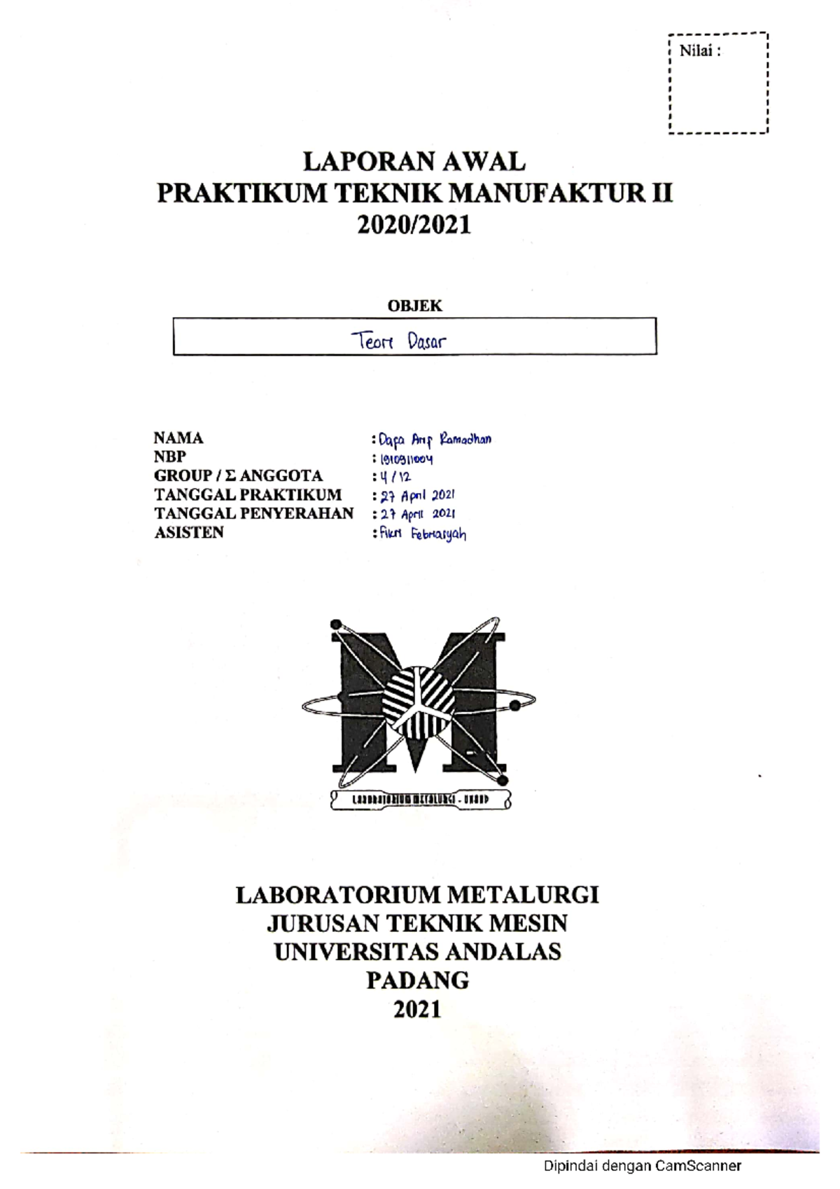 Teori Dasar- teknik manufaktur 2 - Studocu