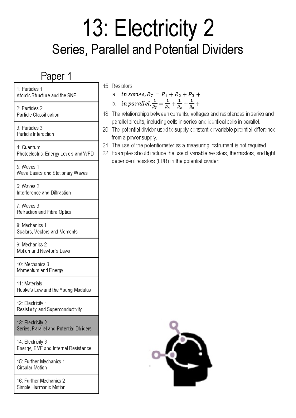 13.-Electricity-2 -Series - Parallel-and-Potential-Dividers - 13 ...