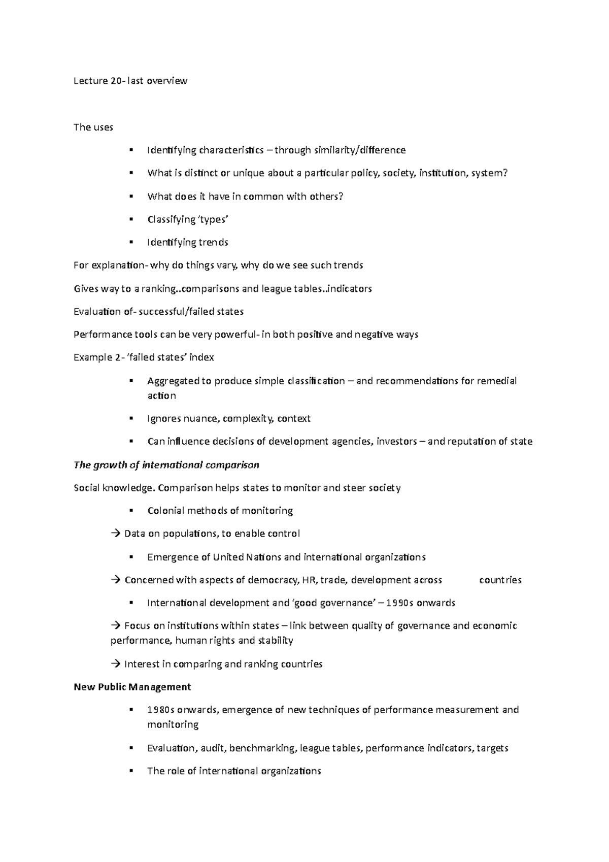 Lecture 20- overview - Lecture 20- last overview The uses Identifying ...